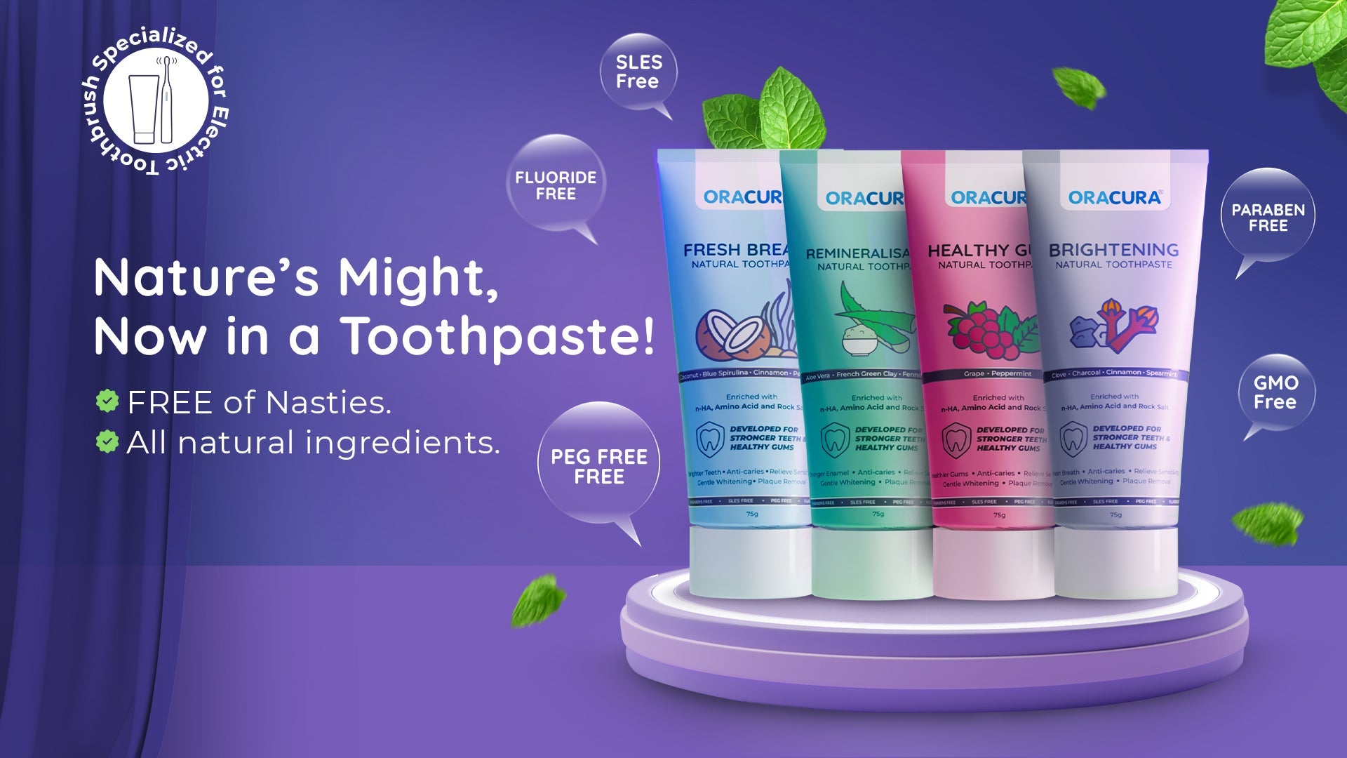 Natural Toothpaste (Pack of 2 Combos)